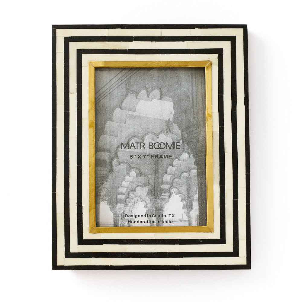 Rajiva 5×7 Black & Cream Bone Frame | Handcrafted Mosaic Picture Frame ...